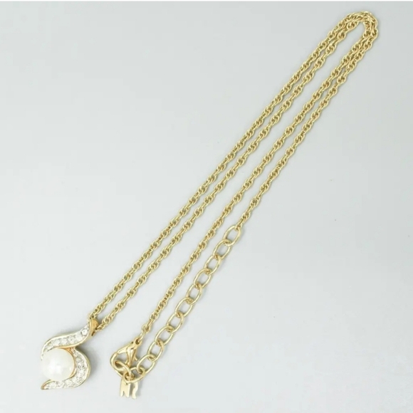 Nina Ricci | Jewelry | Nina Ricci Golden Pearl Rhinestone Pendant ...